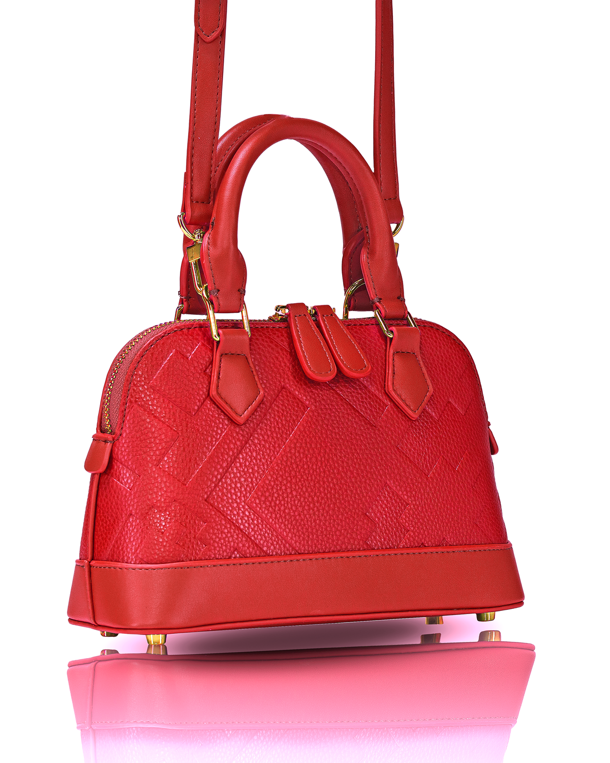 EMBOSSED DOME BAG - RED – GALXBOY