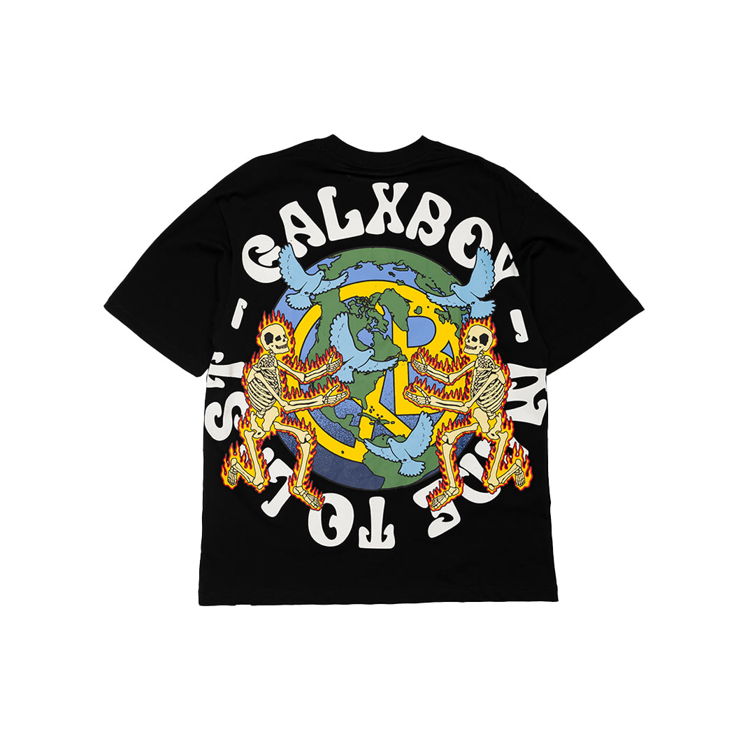 WORLD PEACE T-SHIRT BLK/WHT – GALXBOY